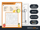 Fruits Word Search - Free Game for kids - SKOOLGO