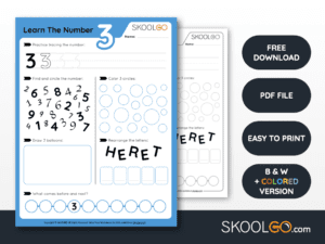 Learn The Number 7 - Free Worksheet for Kids - SKOOLGO