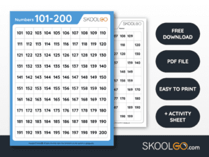 Numbers 101 to 200 - Free Worksheet for Kids - SKOOLGO