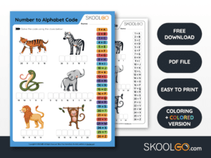 Numbers to Alphabet Code - Free Worksheet for Kids - SKOOLGO