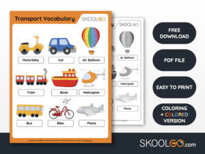 Transport Vocabulary - Free Worksheet for Kids - SKOOLGO