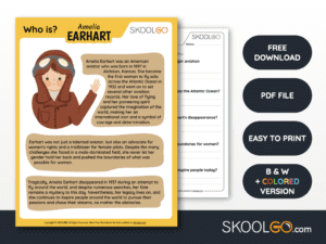 Who Is Amelia Earhart? - Free Worksheet for Kids - SKOOLGO