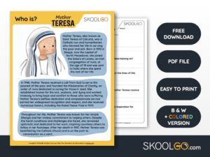 Who Is Mother Teresa? - Free Worksheet for Kids - SKOOLGO