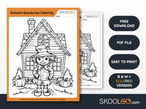Autumn Scarecrow Coloring - SKOOLGO