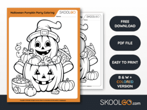Halloween Pumpkin Party Coloring - SKOOLGO
