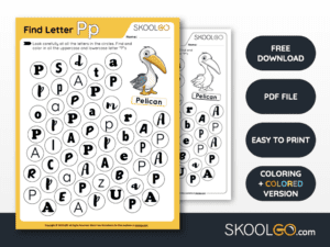 Find Letter P - Free Worksheet for Kids - SKOOLGO