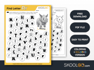 Find Letter R - Free Worksheet for Kids - SKOOLGO