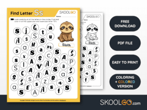 Find Letter S - Free Worksheet for Kids - SKOOLGO