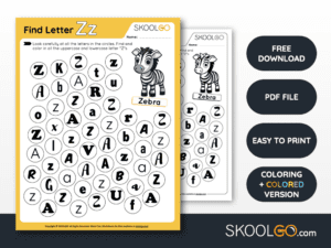 Find Letter Z - Free Worksheet for Kids - SKOOLGO