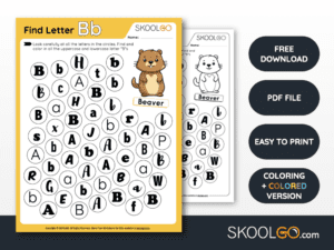 Find Letter A - Free Worksheet for Kids - SKOOLGO