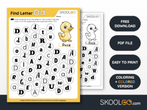 Find Letter A - Free Worksheet for Kids - SKOOLGO
