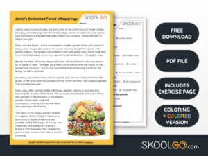 Jamie's Enchanted Forest Whisperings - Reading Comprehension Worksheet