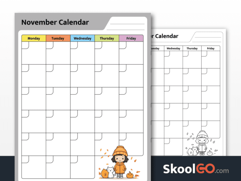 Free October Calendar for Kids – Fun Printable PDF - SKOOLGO