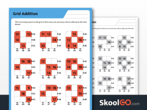 Free Math Grid Printable Worksheets - SKOOLGO