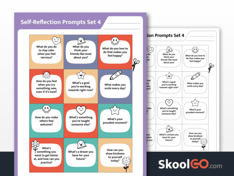 Free Self-Reflection Worksheet for Kids - Set 1 - SKOOLGO