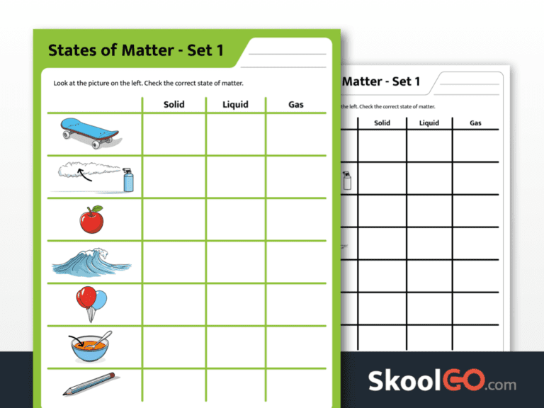 Free States of Matter Worksheet Set for Grades 1–4