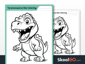 Printable T-Rex Coloring Pages for Early Learners: PK–2