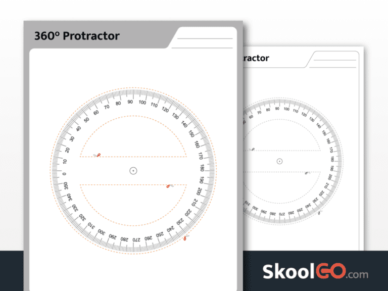 360° Protractor Worksheet: Free Printable PDF