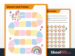 Unicorn Goal Tracker Worksheet for Kids – Free Printable PDF