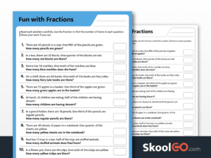 Fun with Fractions Free Printable Worksheet