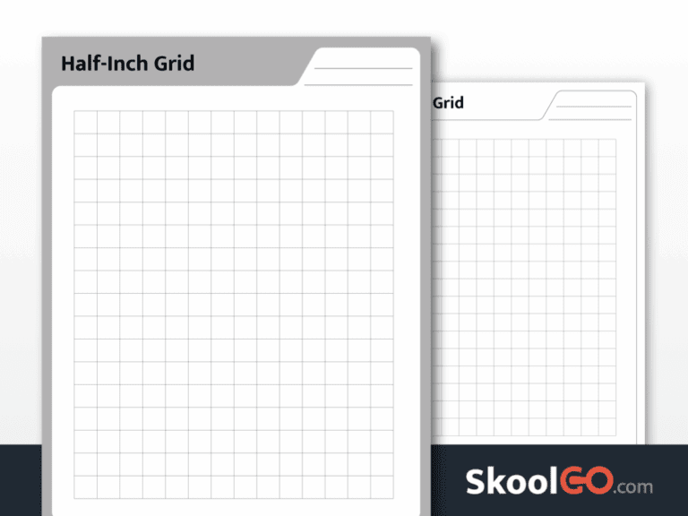 FreeHalf-Inch Grid Paper Printable PDF for Math & Drawing - SKOOLGO