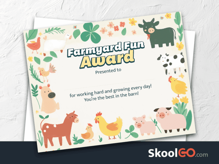 Free Farmyard Fun Award Certificate - Free Printable PDF for Kids