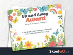 Free Jungle Award Certificate Template (PDF) | Up and Away Award for Kids