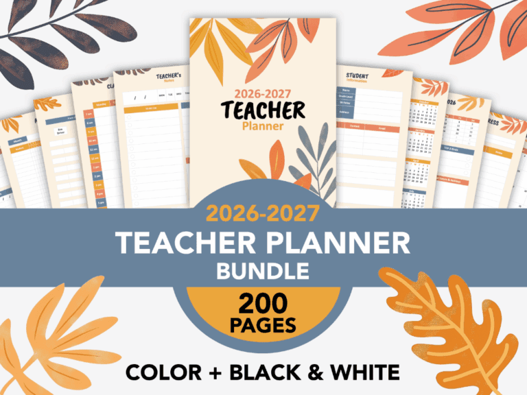 Leaves Teacher Planner Bundle 2026-2027 | SkoolGO