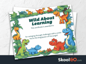 Free Wild About Learning Certificate Template - Reward Printable