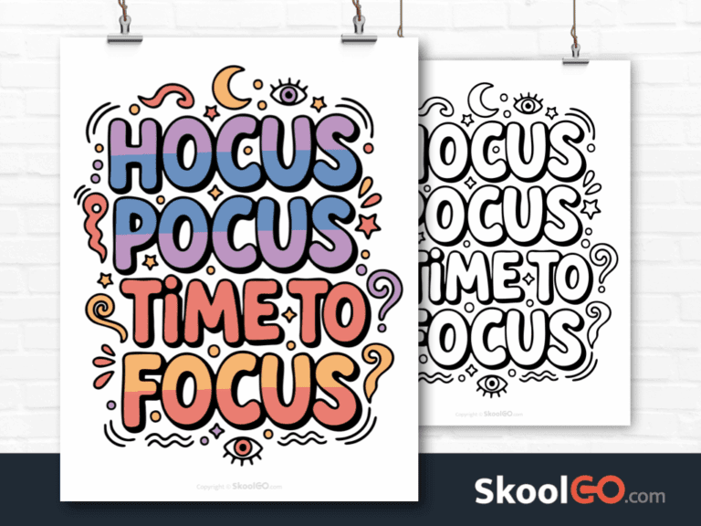 Hocus Pocus Time to Focus Classroom Poster - SKOOLGO