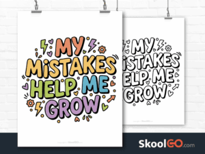 My Mistakes Help Me Grow Classroom Poster - SKOOLGO