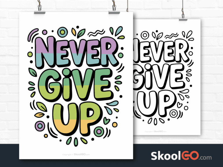 Never Give Up Classroom Poster - SKOOLGO